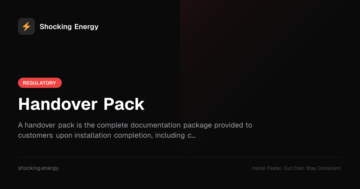 Handover Pack | Energy Glossary
